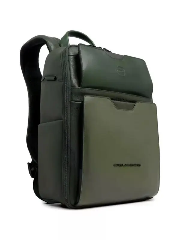 PIQUADRO Grained Leather Backpack