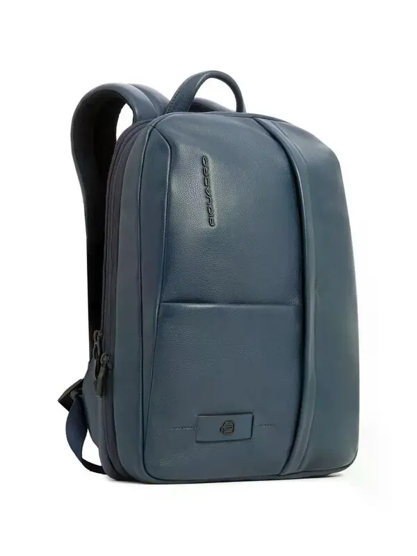 PIQUADRO Expandable Leather Backpack