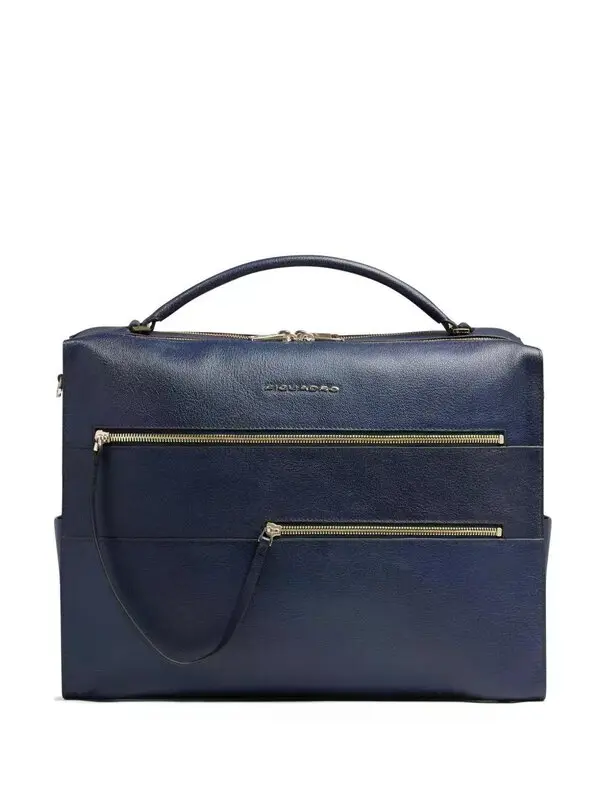 PIQUADRO Grained Leather Laptop Bag