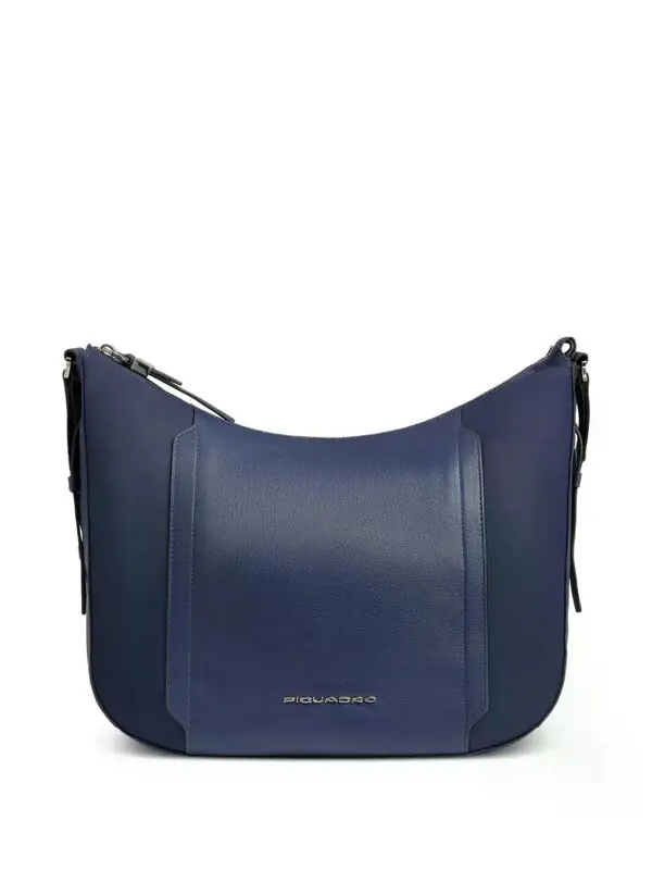 PIQUADRO Leather Panelled Shoulder Bag - Blue