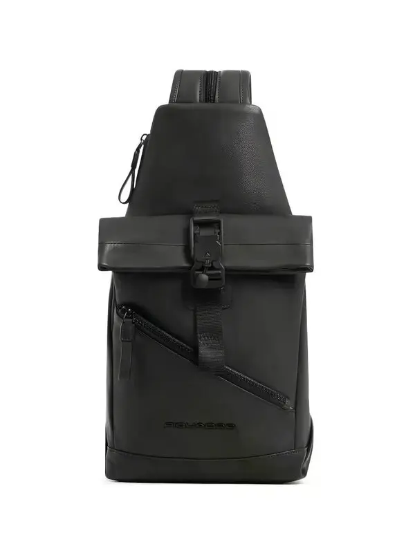 PIQUADRO Convertible Leather Sling Bag - Black