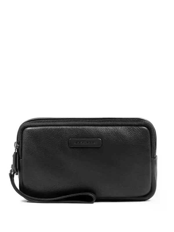 PIQUADRO Grained Leather Clutch Bag