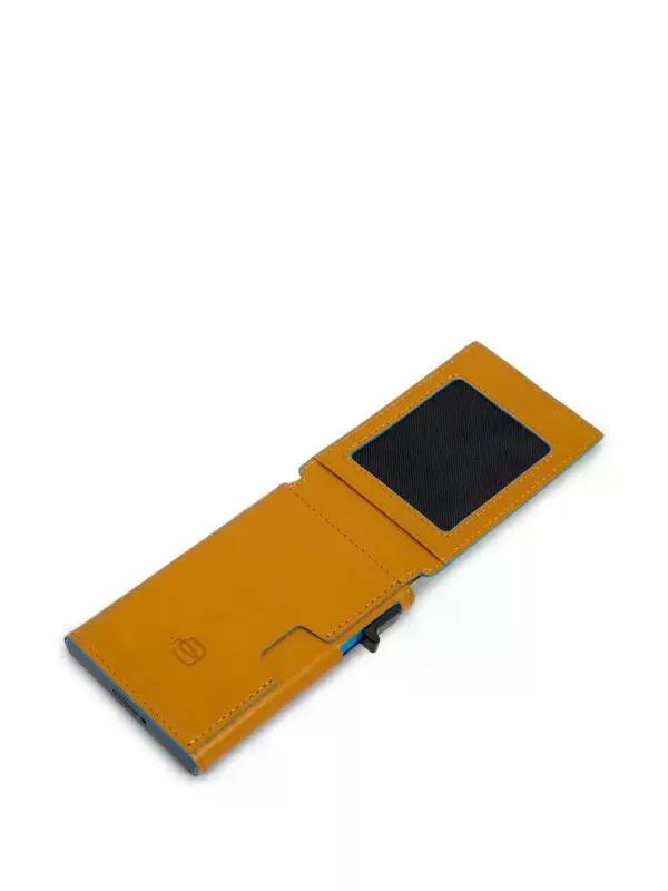 PIQUADRO Pop-up Leather Card Holder - Yellow