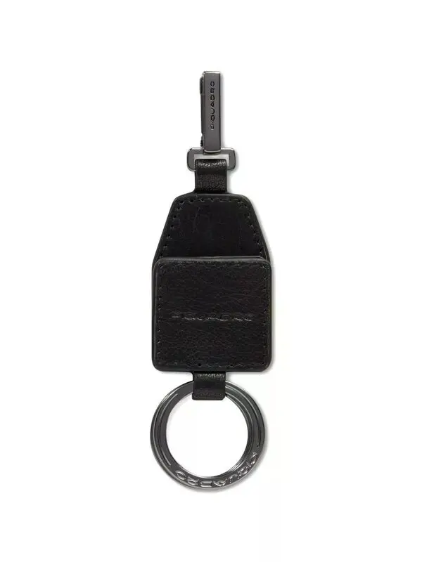 PIQUADRO Leather Keyring - Black