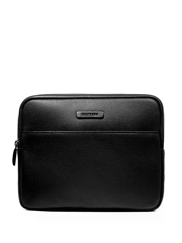PIQUADRO Pebbled Leather Crossbody Bag - Black
