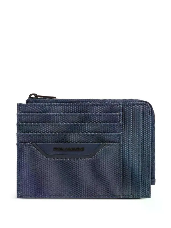 PIQUADRO Zipped Coin-pocket Card Holder - Blue