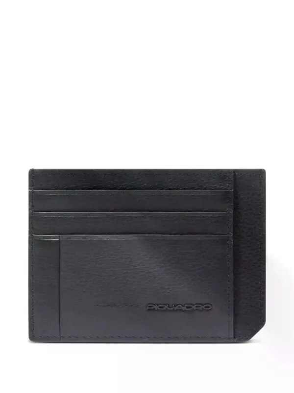 PIQUADRO Grained Leather Card Holder - Black