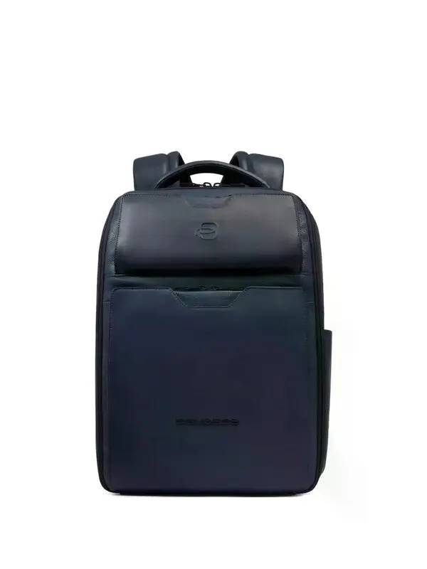 PIQUADRO Leather Laptop Backpack - Blue