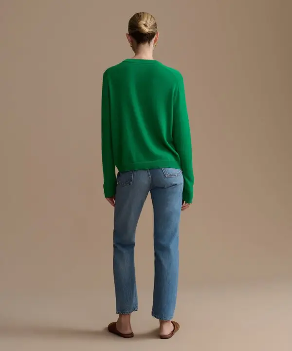 Jenni Kayne Flynn Cashmere V-neck Sweater - Green