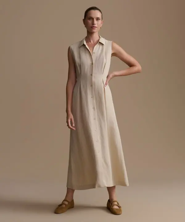 Jenni Kayne Jayne Dress In Linen Viscose Blend