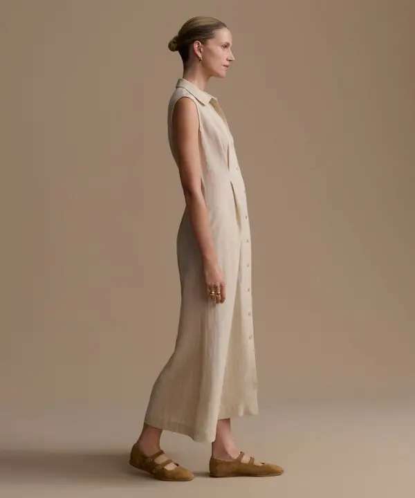 Jenni Kayne Jayne Dress In Linen Viscose Blend