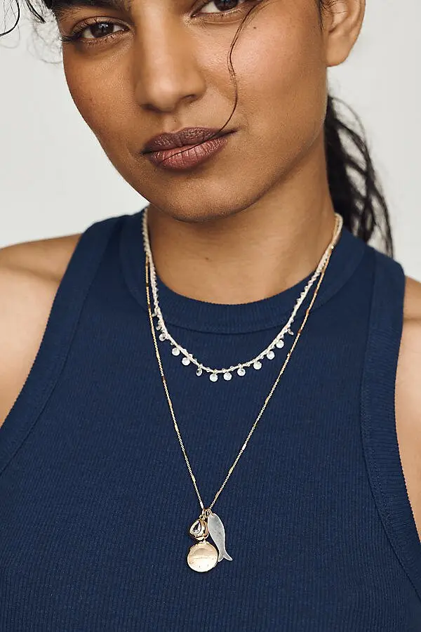 Anthropologie Layered Necklaces, Set Of 2 - Neutral