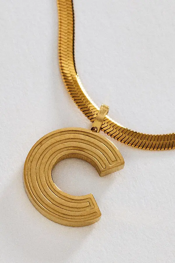 Anthropologie Water Resistant Initial Necklace - C