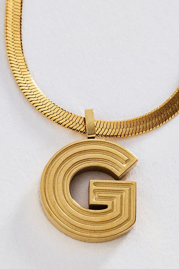 Anthropologie Water Resistant Initial Necklace - G