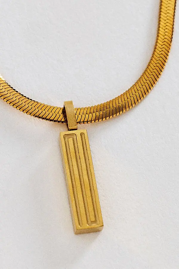 Anthropologie Water Resistant Initial Necklace - I