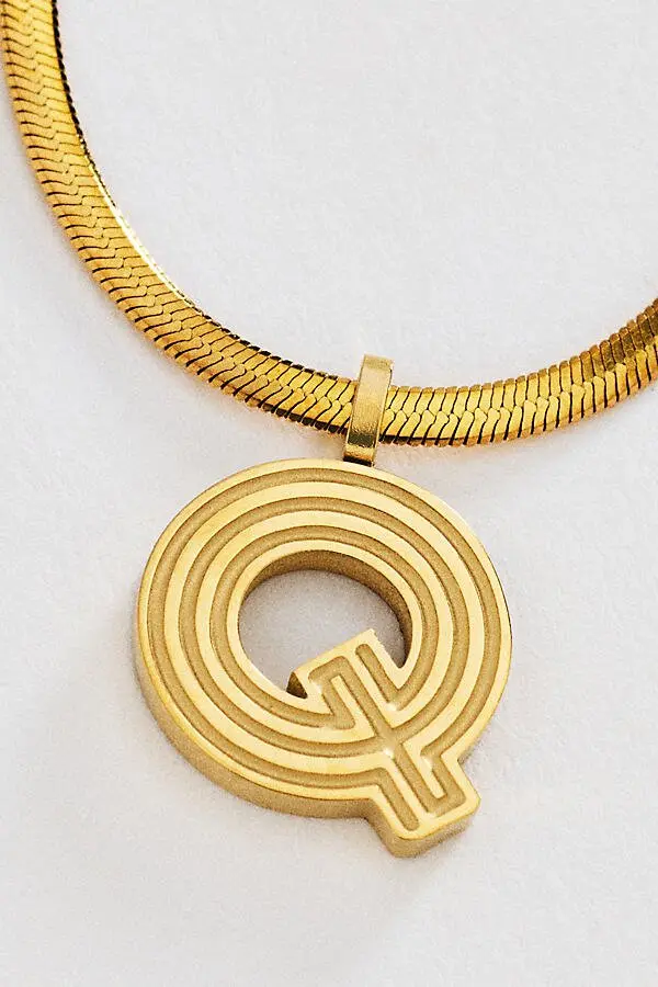 Anthropologie Water Resistant Initial Necklace - Q