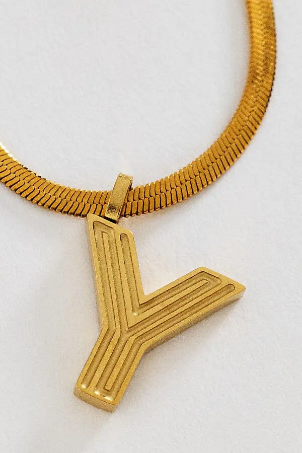 Anthropologie Water Resistant Initial Necklace - Y