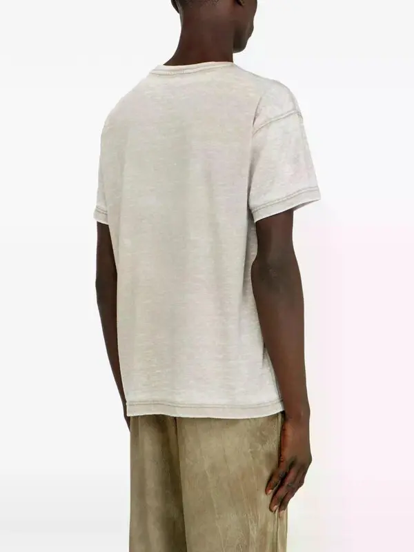 DIESEL® Jersey T-shirt With Burnout Wash And Studs