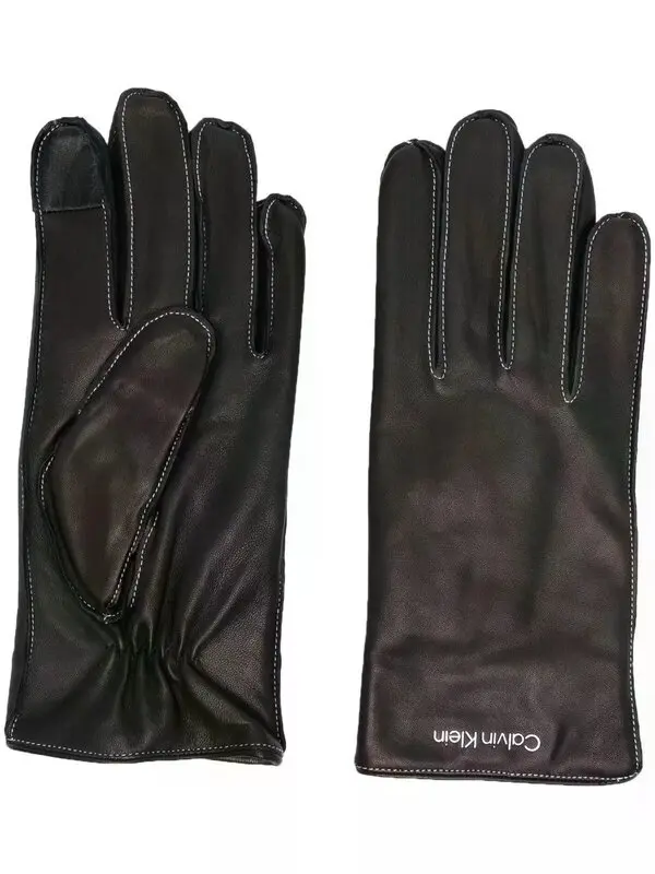 Calvin Klein Stitched Leather Gloves