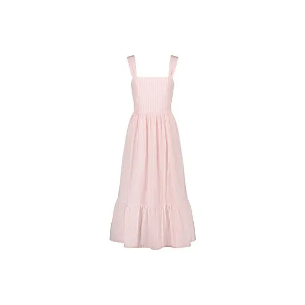 PALINGÉNÉSIE Jeanne Pink Gingham Maxi Dress - Orange