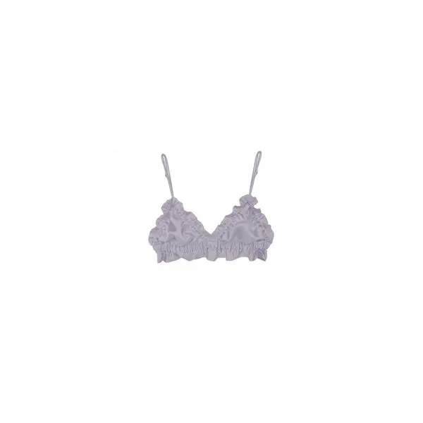 CREASE Silk Scalloped Triangle Bra Lilac - Silver
