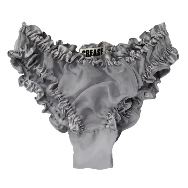CREASE Sheer Silk Scalloped Briefs Lavender - Grey