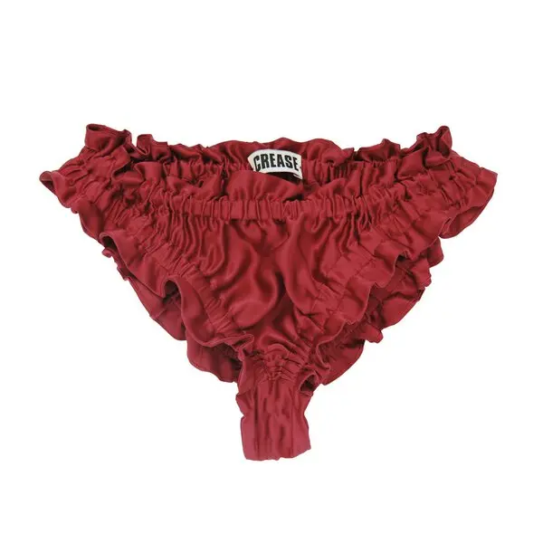 CREASE Silk Scalloped Briefs - Red