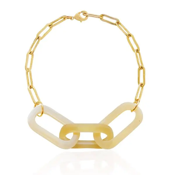 VALERIE CHIC Naomi Horn Chain Bracelet In 18k Gold Honey - Gold/yellow