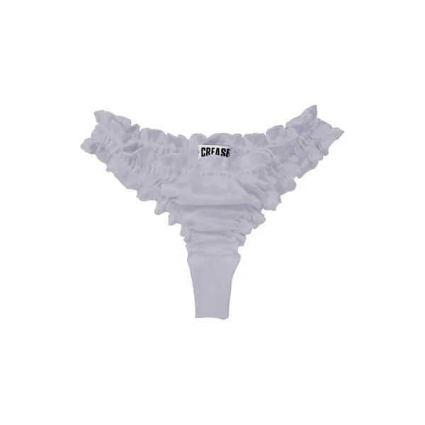 CREASE Silk Scalloped Thong Lilac - Silver