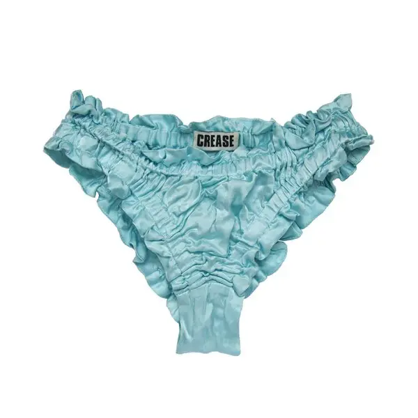 CREASE Silk Scalloped Briefs - Blue