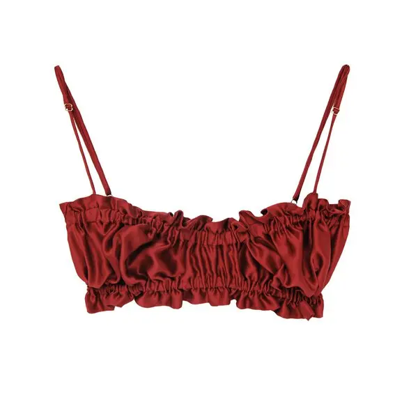 CREASE Silk Scalloped Bandeau Bra