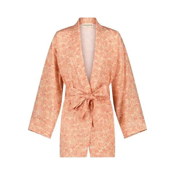 PALINGÉNÉSIE Reine Kimono Jacket With Exclusive Print - Orange