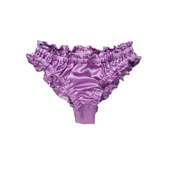 CREASE Silk Scalloped Briefs Pink - Purple