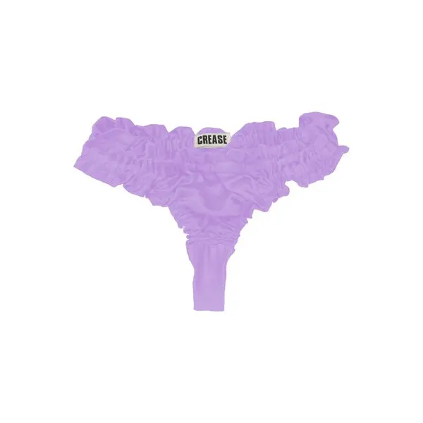 CREASE Silk Scalloped Thong - Purple
