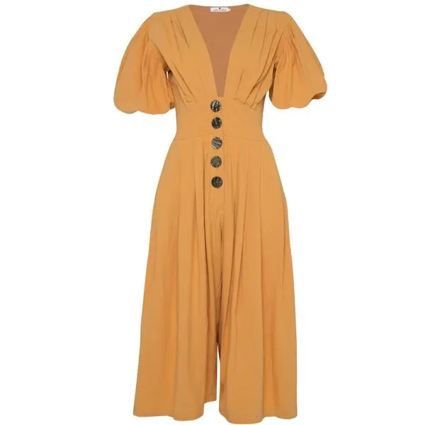 STATE OF GEORGIA Jaime Culotte Jumpsuit With Voluminous Sleeves - Orange
