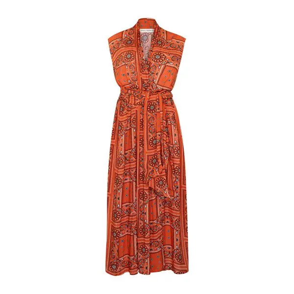 STATE OF GEORGIA Maxi Wrap Dress - Orange