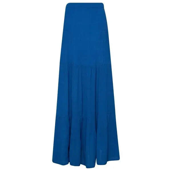 STATE OF GEORGIA Crinkle Ribbed Maxi Skirt - Blue