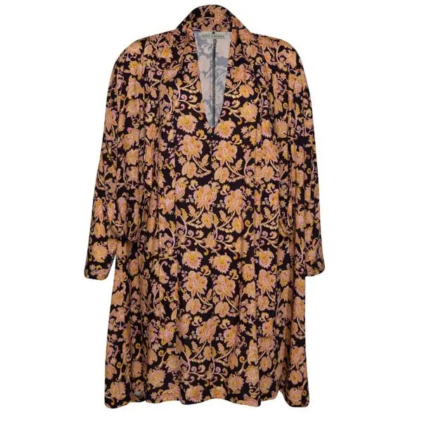 STATE OF GEORGIA Paisley Naga Print Kaftan Dress - Black