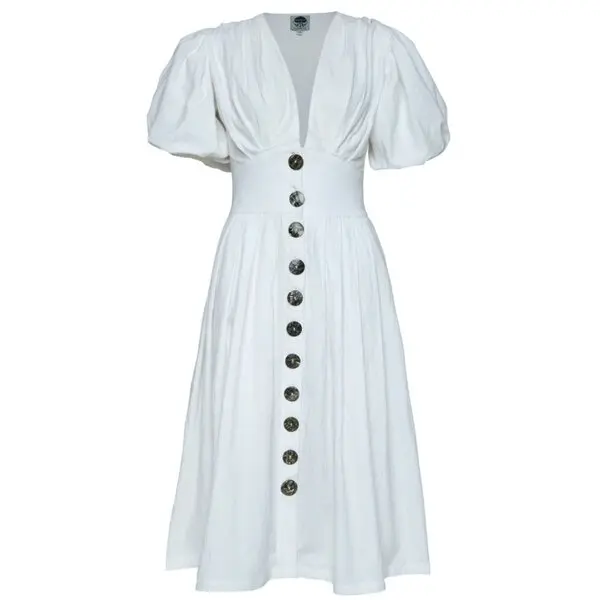 STATE OF GEORGIA Jaime Midi Dress - White