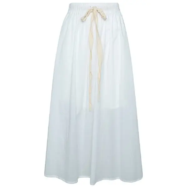 STATE OF GEORGIA The Tulie Drawstring Maxi Skirt - White