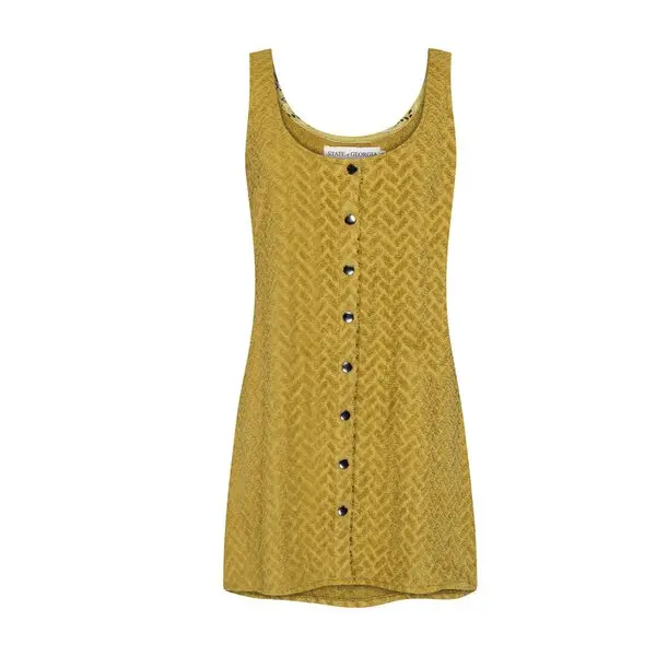 STATE OF GEORGIA Herringbone Terry Singlet Dress - Green