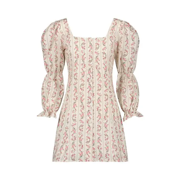 PALINGÉNÉSIE Sihua Floral Linen Dress - White