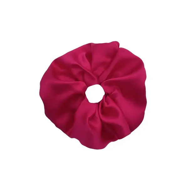 CREASE Fuchsia Silk Scrunchie - Pink