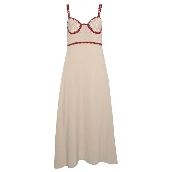 STATE OF GEORGIA The Paradise Crochet Maxi Dress - Brown