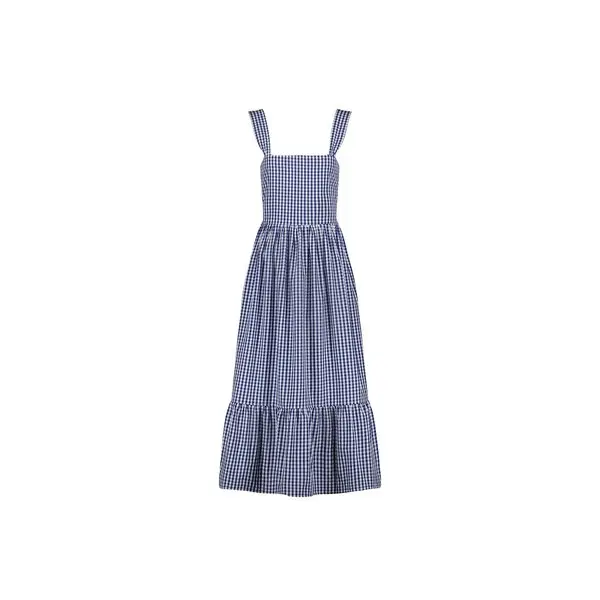 PALINGÉNÉSIE Jeanne Vichy Gingham Maxi Dress - Blue