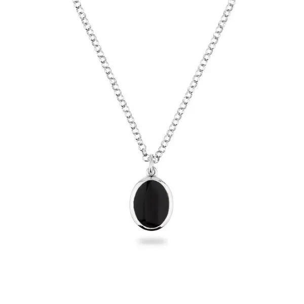 PHIRA LONDON Sterling Silver Black Onyx Pendant Necklace - Silver/black