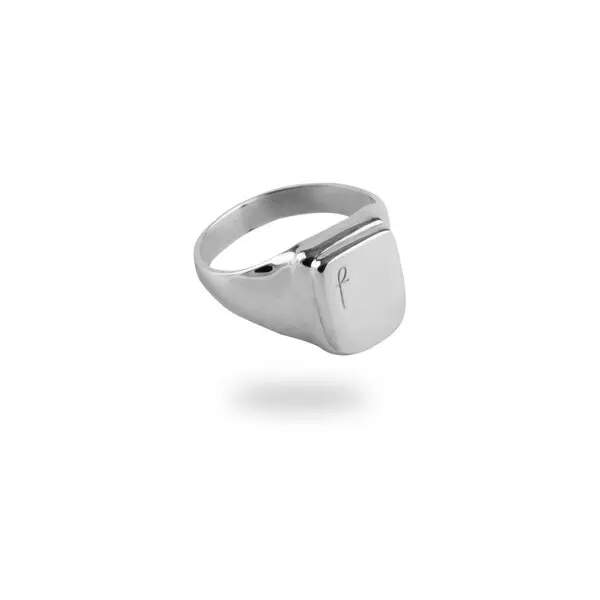 PHIRA LONDON Shield Signet Ring In Sterling - Silver