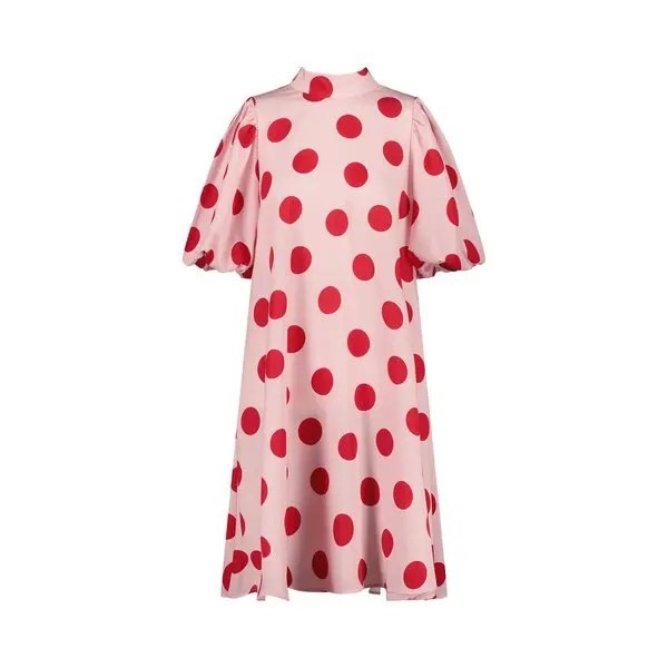 PALINGÉNÉSIE Pauline Polka Dot Midi Dress With Bow Detail