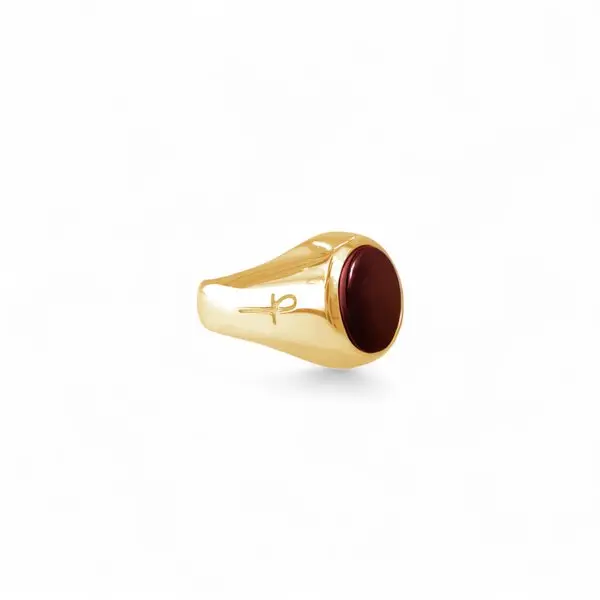 PHIRA LONDON Mini Signet Ring With Carnelian And Gold Tone - Red/gold