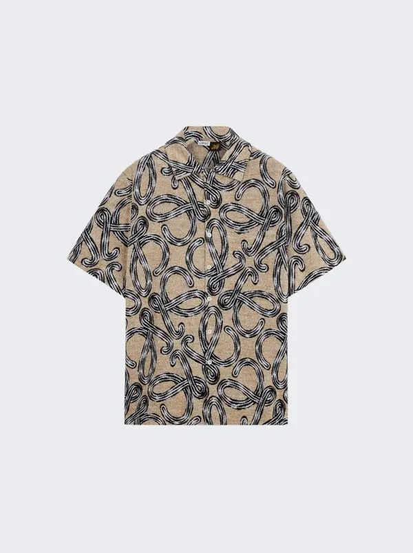Loewe Paula's Ibiza Terry Jacquard Shirt Beige And Black
